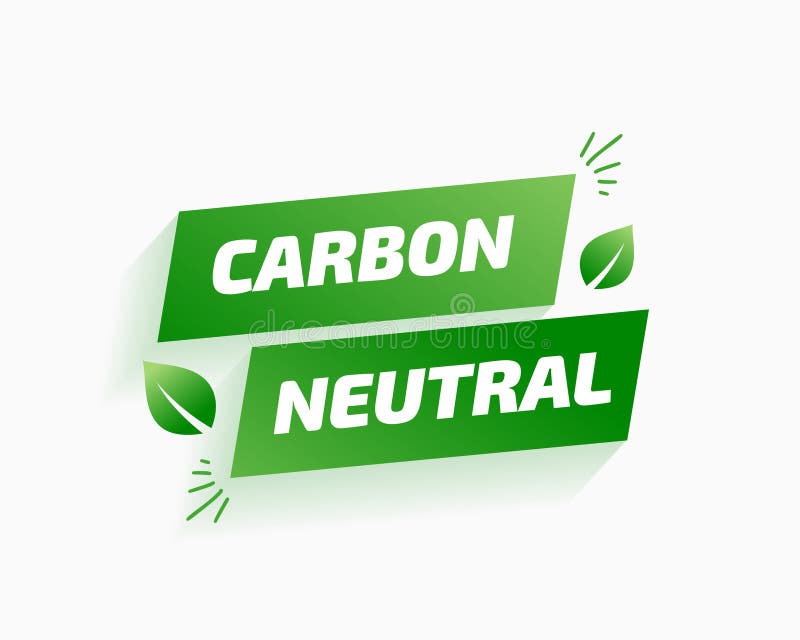 Bio Friendly Carbon Neutral Label with Green Leaves Design Stock ...