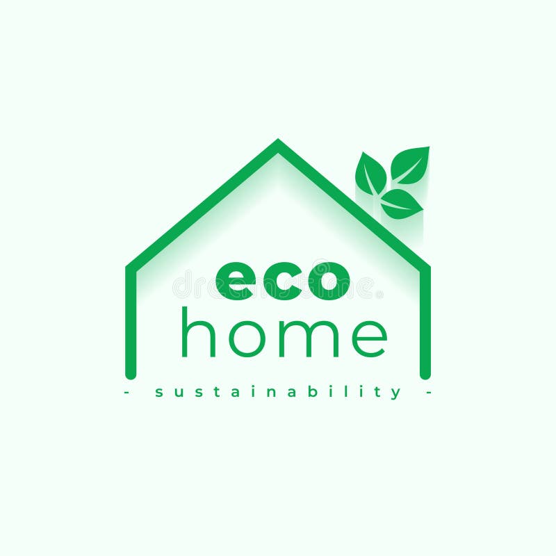 Bio Friendly Eco Home Symbol Background with Leaves Design Stock Vector ...