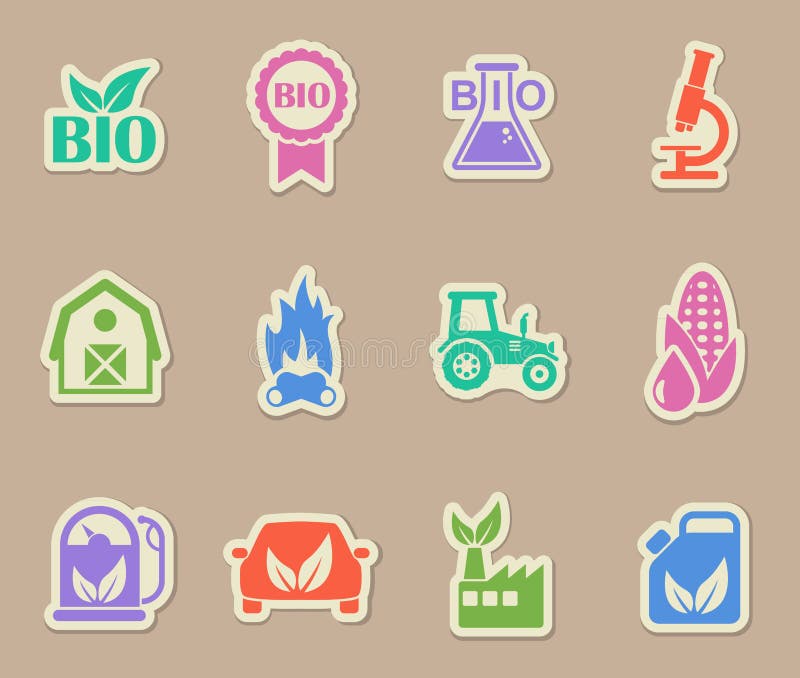 Bio Fuel Color Vector Icons Stock Vector - Illustration of paper, drop ...
