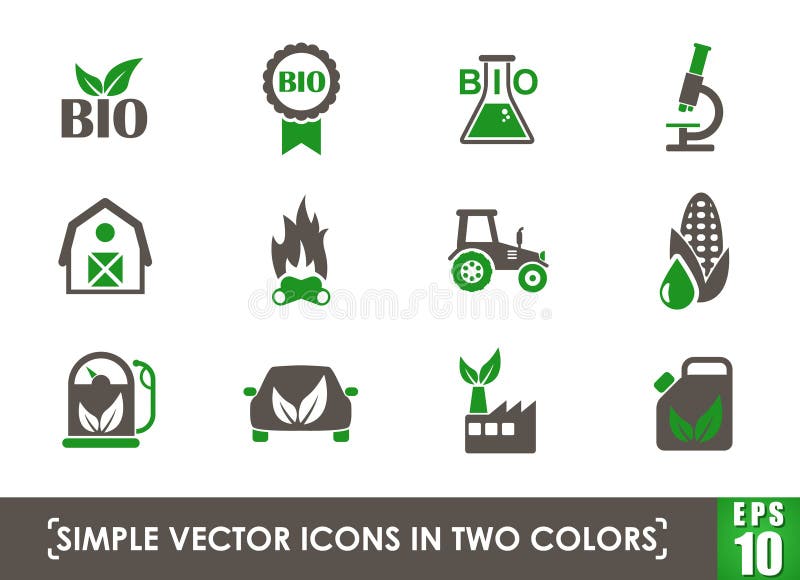 Bio Fuel Simple Vector Icons Stock Vector - Illustration of flask ...