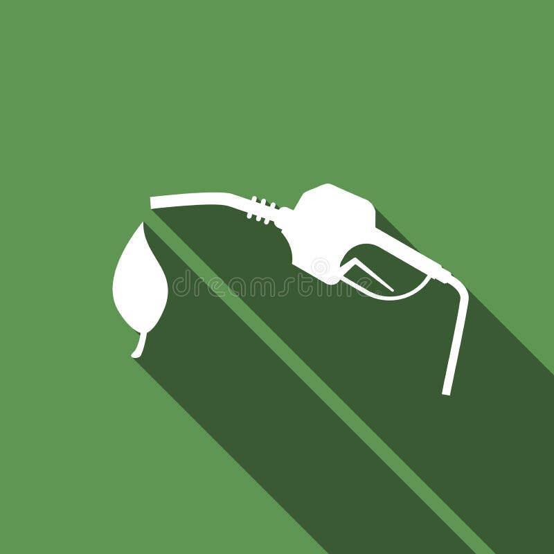 Bio Fuel Vector Symbol Icon with Long Shadow. Stock Vector ...