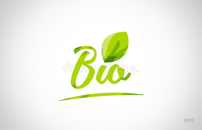 Bio Green Leaf Word Text Logo Icon Typography Stock Vector ...