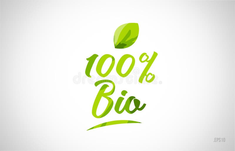 100 Bio Green Leaf Word Text Logo Icon Typography Stock Vector ...
