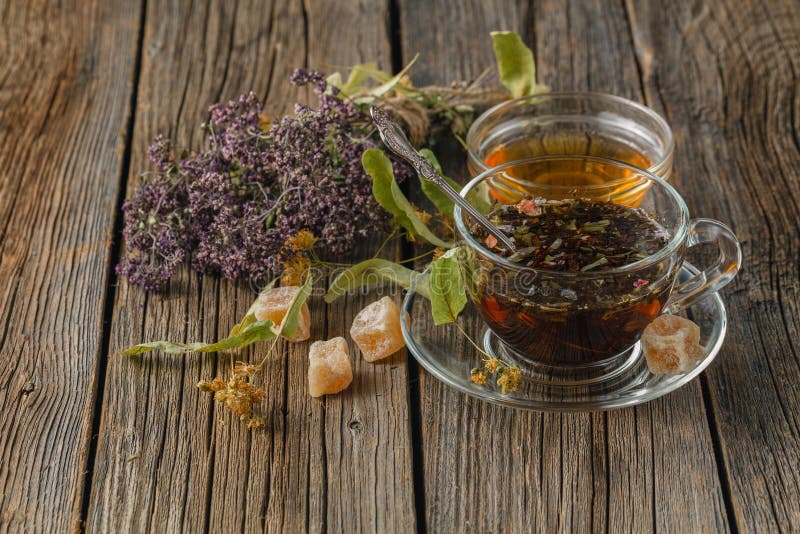 Bio herbal tea on table stock photo. Image of spoon, grass - 76797188