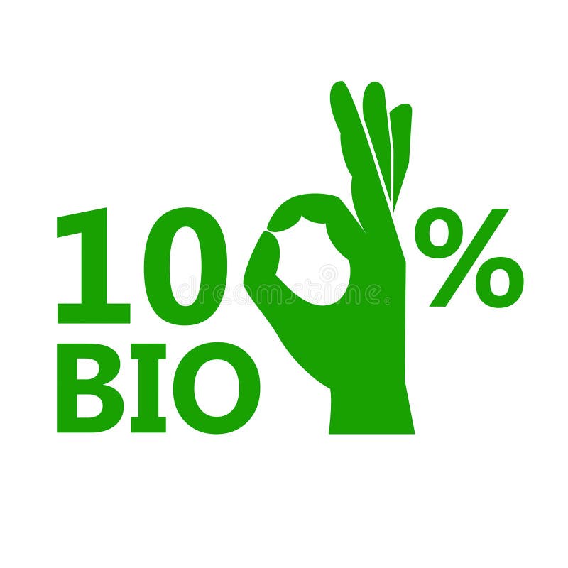 Bio- Icona Di Vettore Di 100% Illustrazione Vettoriale - Illustrazione ...
