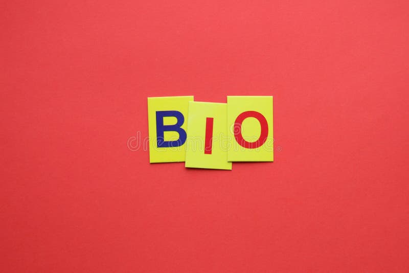 Bio Inscription Yellow Tags Red Background Stock Photos - Free ...
