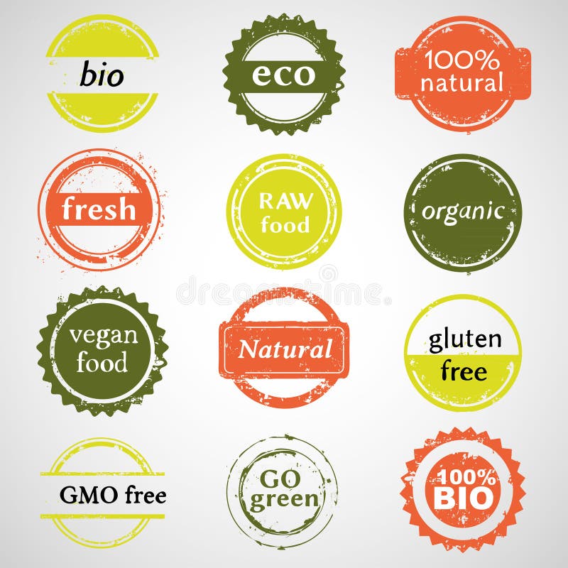 Bio Labels Collection stock vector. Illustration of symbol - 77429741