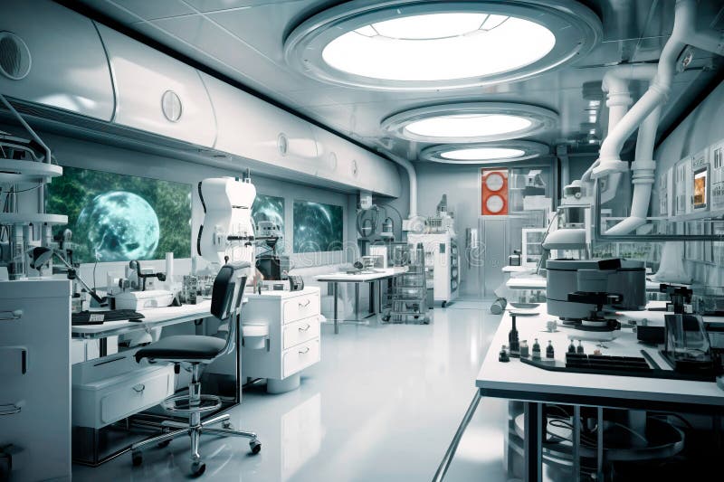 Bio-laboratory of the Future with Microscopes and Equipment for ...