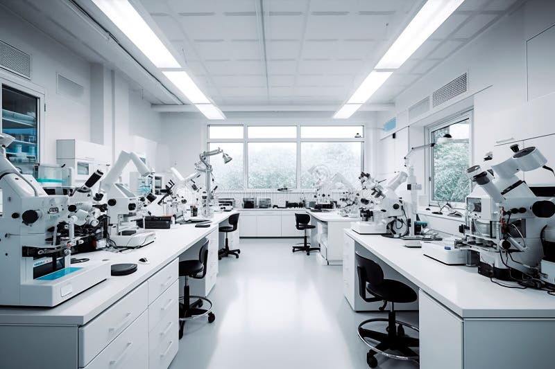 Bio Laboratory with Microscopes and Equipment for the Study of Viruses ...