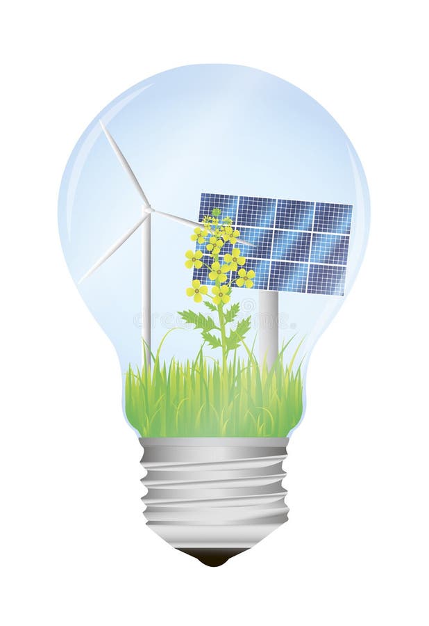 Bio light bulb stock vector. Illustration of panel, protect - 30882551