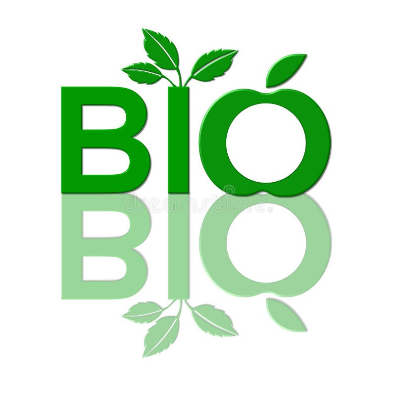 Bio logo de nourriture illustration stock. Illustration du vert - 5980958