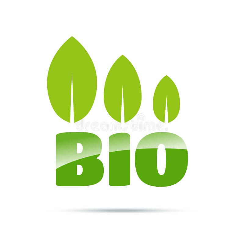Bio Logotipo Verde Con Las Hojas Stock de ilustración - Ilustración de ...