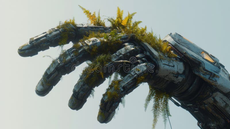 Bio-Mechanoid Hand Reaching Out is a Representation of Nature S ...