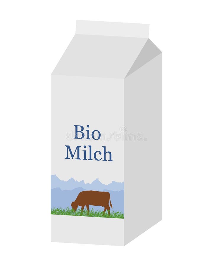 Bio milk carton stock vector. Illustration of land, lawn - 94230255