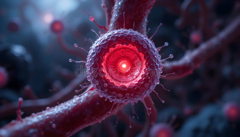 Bio-Nanobot Network stock illustration. Illustration of light - 375703748