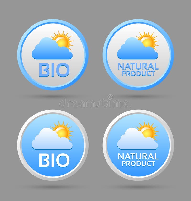 Bio and Natural Product Badge Icons Stock Vector - Illustration of icon ...