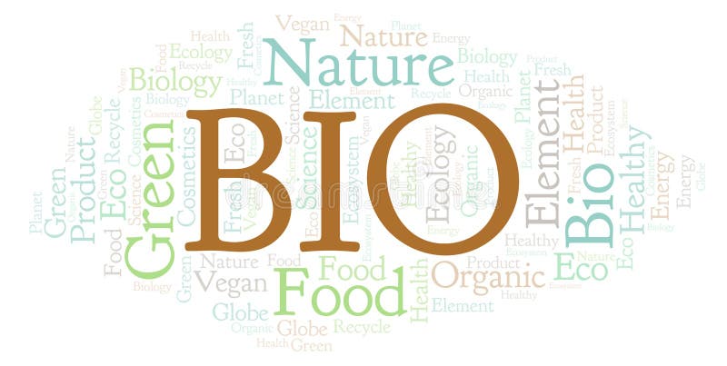 Bio nube de la palabra stock de ilustración. Ilustración de cartel ...