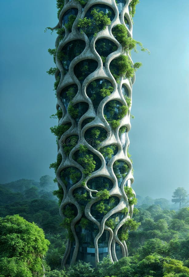 Bio Organic Architecture, Concept Art Stock Photo - Image of house ...
