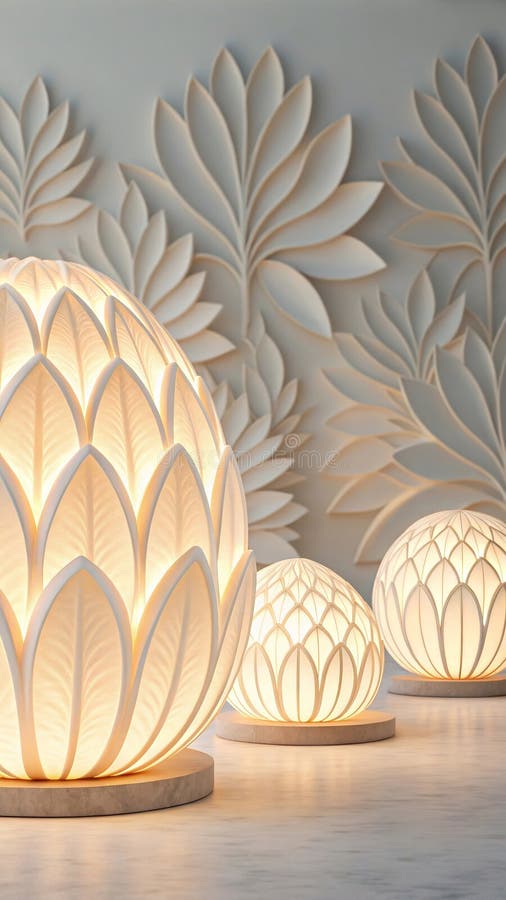 Bio-Organic Luminous 3D Minimalist Background Stock Illustration ...