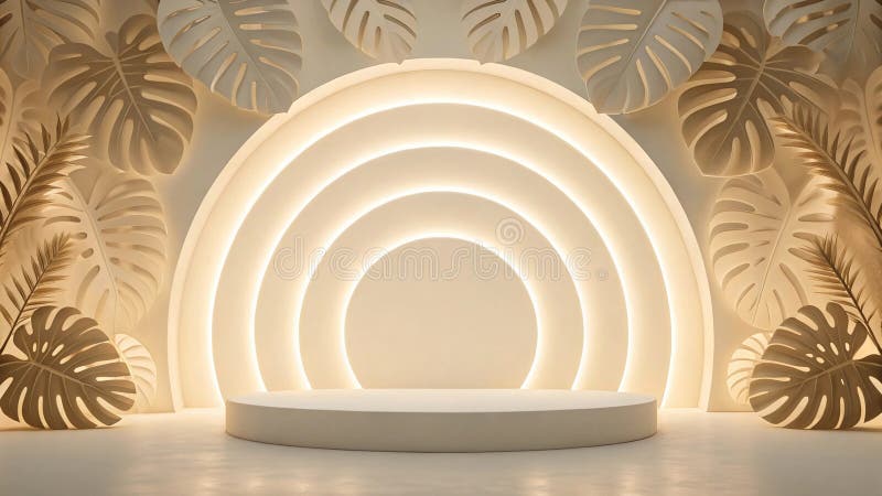 Bio-Organic Luminous 3D Minimalist Background Stock Illustration ...