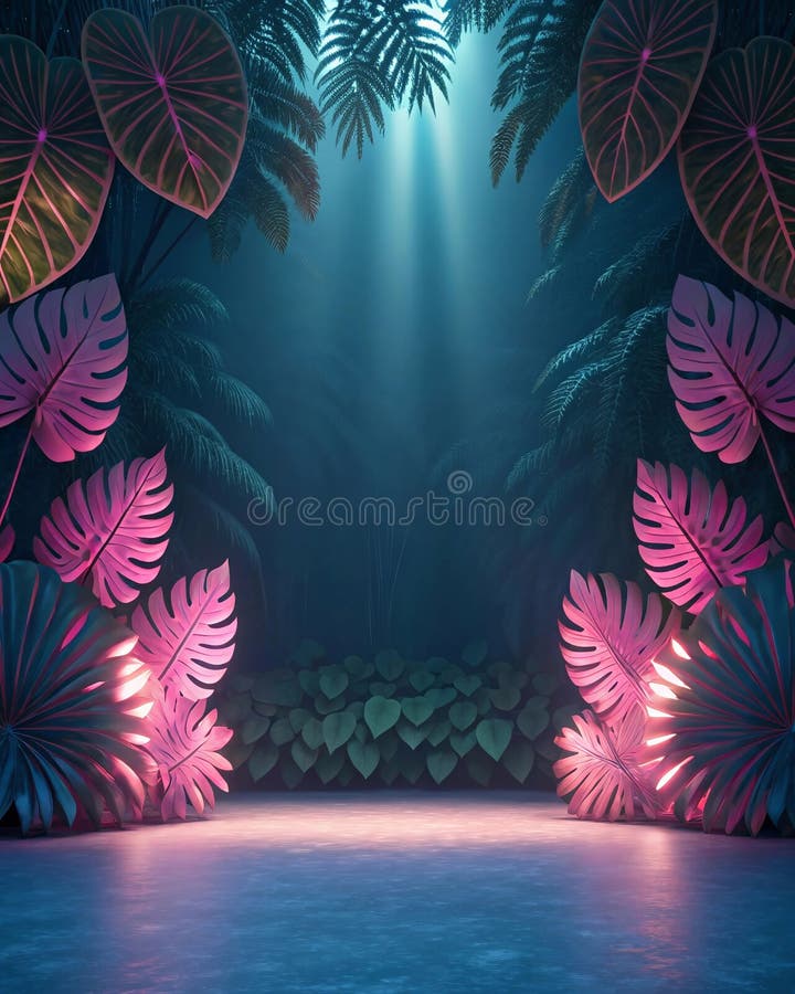 Bio-Organic Luminous 3D Minimalist Background Stock Illustration ...