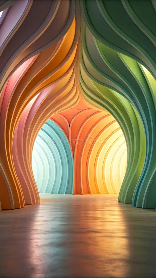 Bio-Organic Luminous 3D Minimalist Background Stock Illustration ...