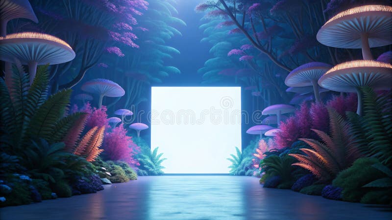 Bio-Organic Luminous 3D Minimalist Background Stock Illustration ...
