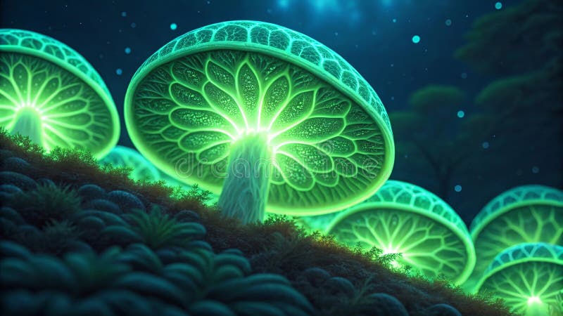 Bio-Organic Luminous 3D Minimalist Background Stock Illustration ...