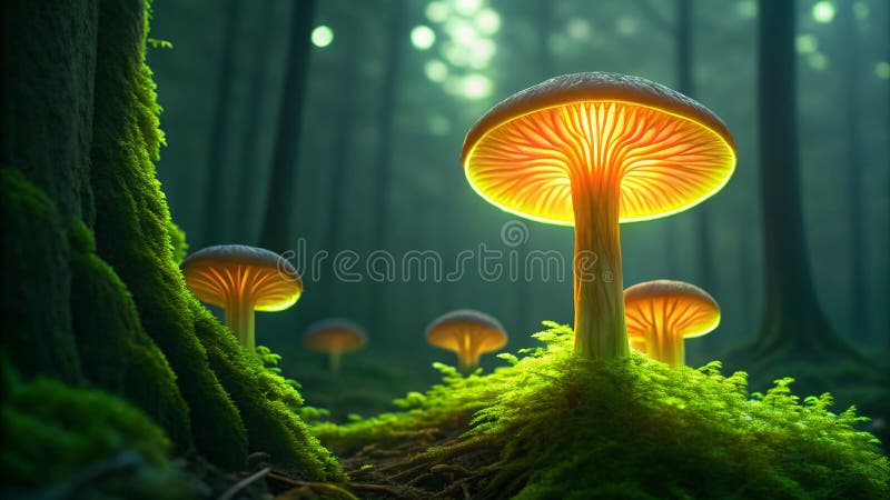 Bio-Organic Luminous 3D Minimalist Background Stock Illustration ...