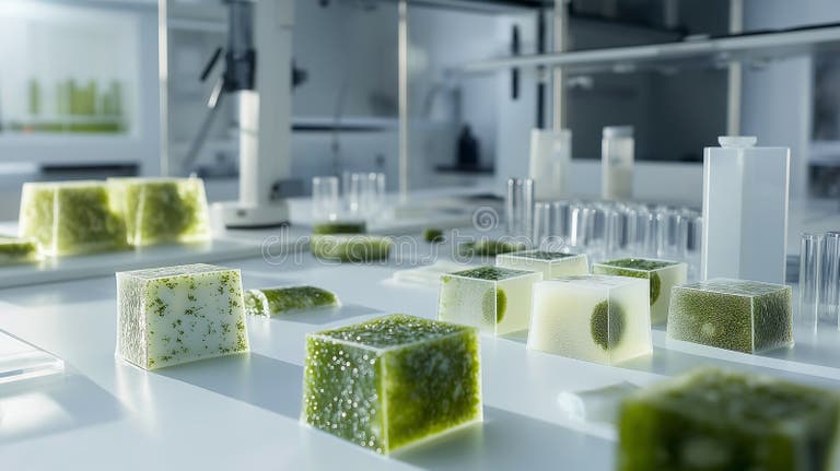 Bio-packaging Materials Made from Algae, Displayed on a Bright White ...