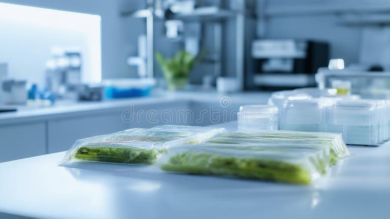 Bio-packaging Materials Made from Algae, Displayed on a Bright White ...