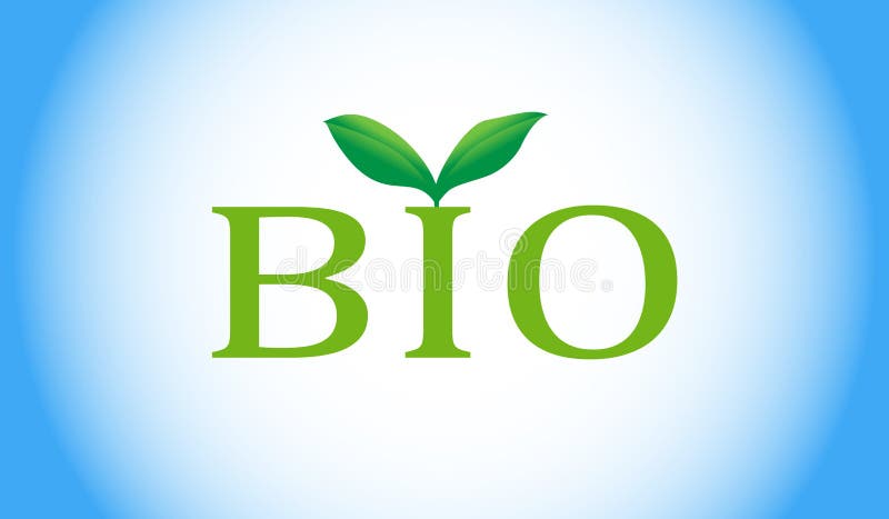 Bio Palabra Con La Planta Verde Ilustración del Vector - Ilustración de ...