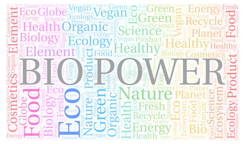 Bio Power word cloud. stock illustration. Illustration of white - 130847361