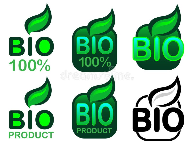 Bio Product and Bio 100 Icon / Seal Stock Vector - Illustration of ...