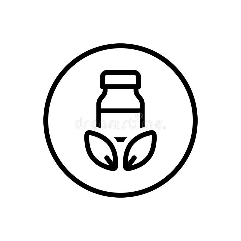 Black Line Icon for Bio Product, Bio and Cosmetic Stock Illustration ...