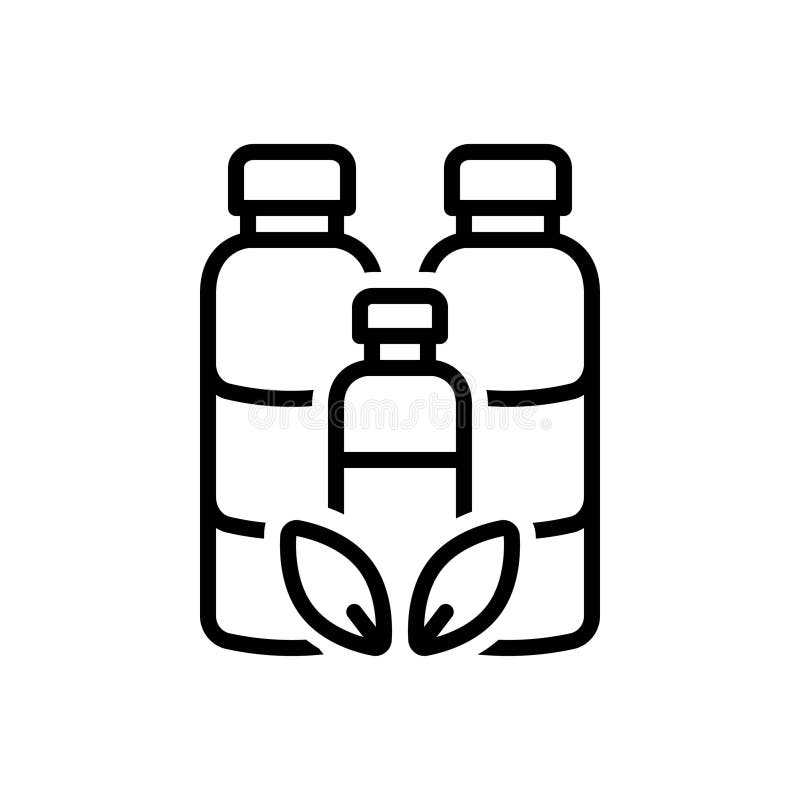 Black Line Icon for Bio Product, Bio and Herbal Stock Illustration ...
