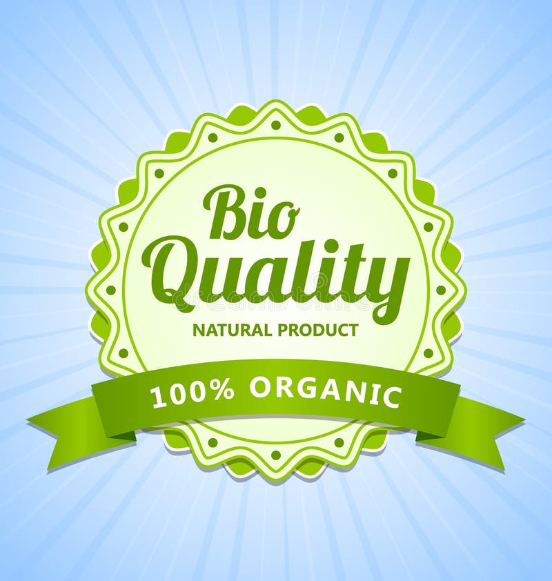 Bio Quality label stock vector. Illustration of green - 80946789
