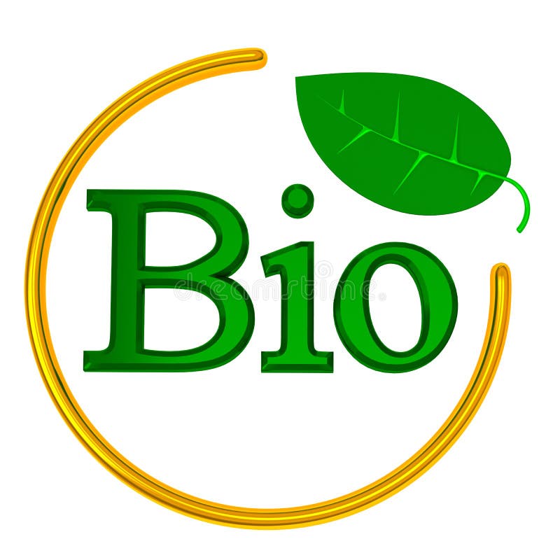 BIO sign, 3d stock illustration. Illustration of biological - 30362676