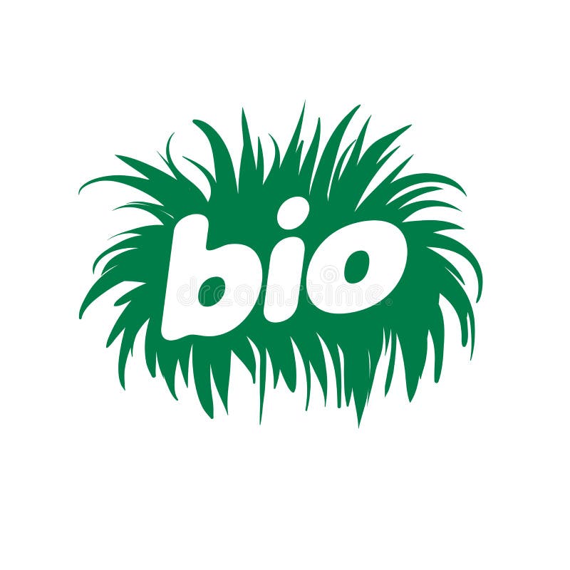 Bio Sign in the Form of Leaves and Grass. Vector Illustration on White ...