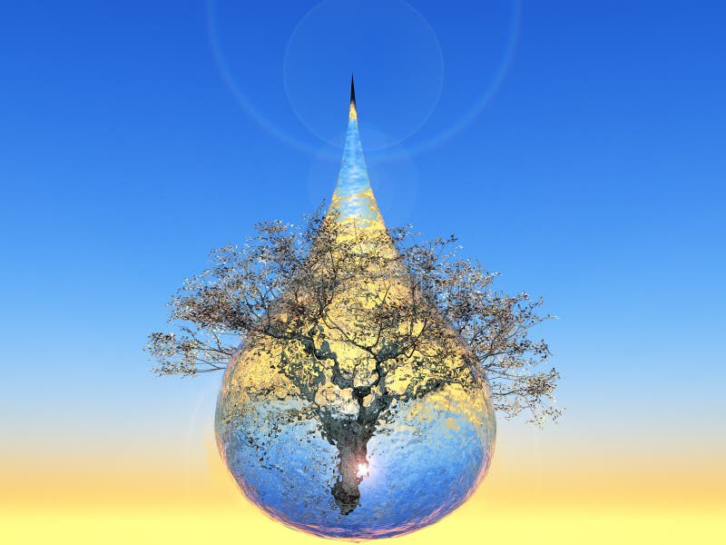 Tree Inside Water Drop Stock Illustrations – 273 Tree Inside Water Drop ...