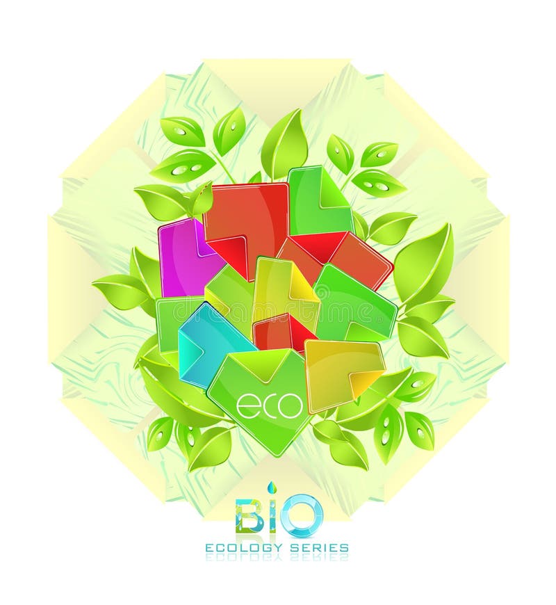 Bio stickers background stock vector. Illustration of environmental ...