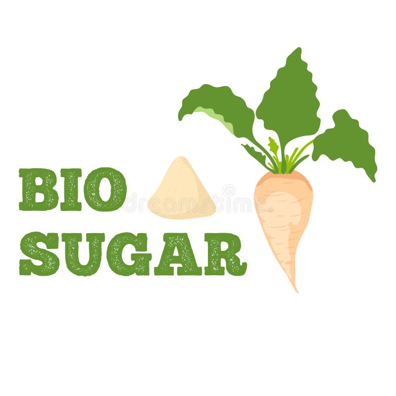 Bio Sugar Vector Illustration Isolated on White Background Stock Vector ...