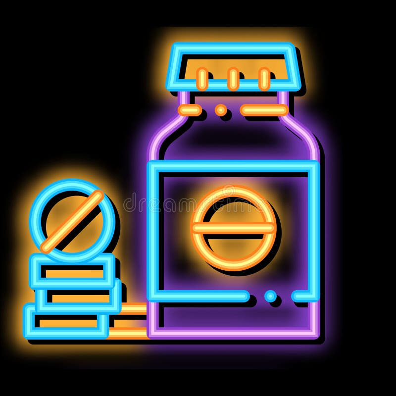 Bio Supplements Drugs Bottle Neon Glow Icon Illustration Stock Vector ... Bio Supplements Drugs Bottle Neon Glow Icon Illustration Stock Vector ...