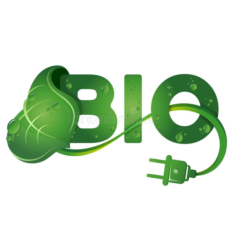 Bio symbol and green leaf stock illustration. Illustration of power ...