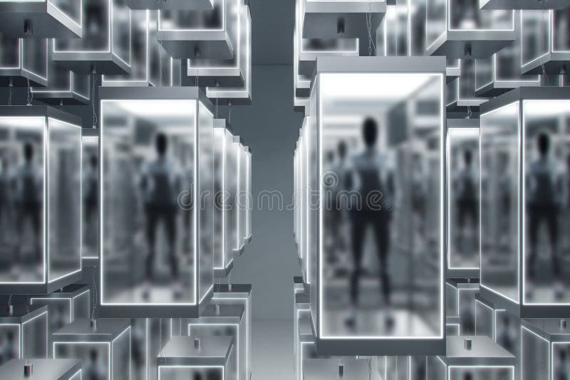 Bio Tech and Artificial Intelligence Concept with Biorobots in ...