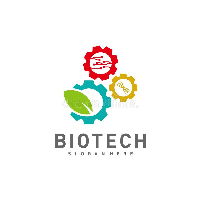 Bio Tech with Gear Logo Template, Molecule, DNA, Atom, Medical or ...