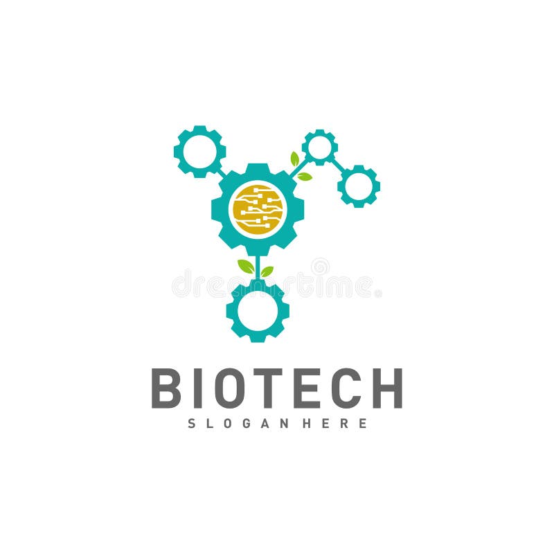 Bio Tech with Gear Logo Template, Molecule, DNA, Atom, Medical or ...