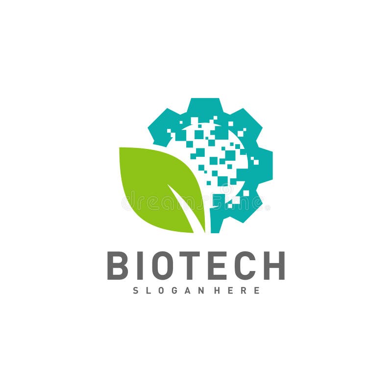 Bio Tech with Gear Logo Template, Molecule, DNA, Atom, Medical or ...