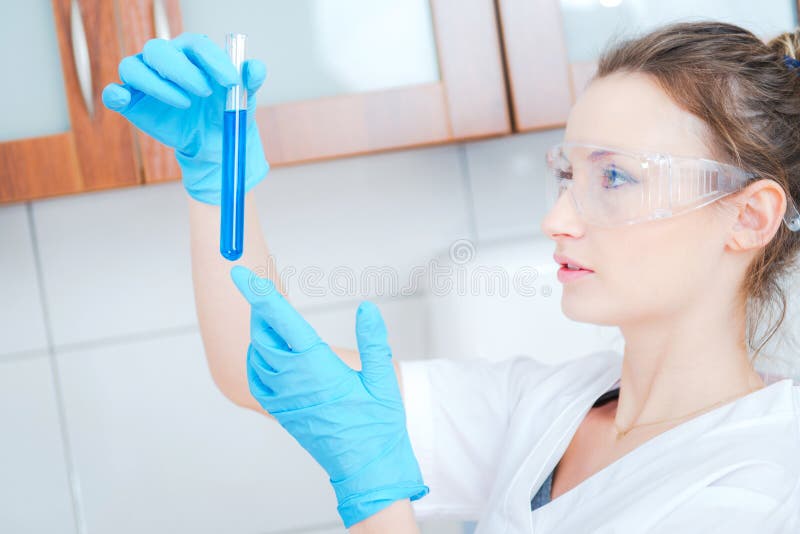 Bio Technology Female Worker Stock Photo - Image of research ...