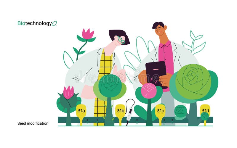 Bio Technology Flat Vector Illustration Stock Vector - Illustration of ...